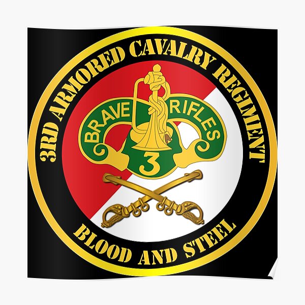 "Army - 3rd Armored Cavalry Regiment DUI - Red White - Blood and Steel ...