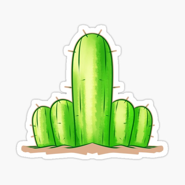 "Cactus Middle Finger Cacti Gift Gardener Botanist" Sticker by ...