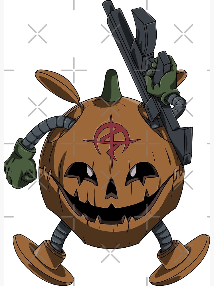 "Gundam Mafty Haro Pumpkin Head " Poster for Sale by deveerei | Redbubble