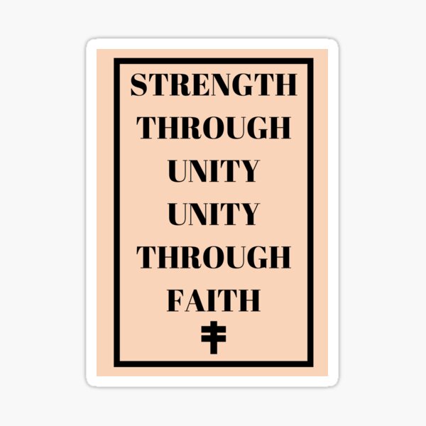 "Strength Through Unity Unity Through Faith V for Vendetta" Sticker by ...