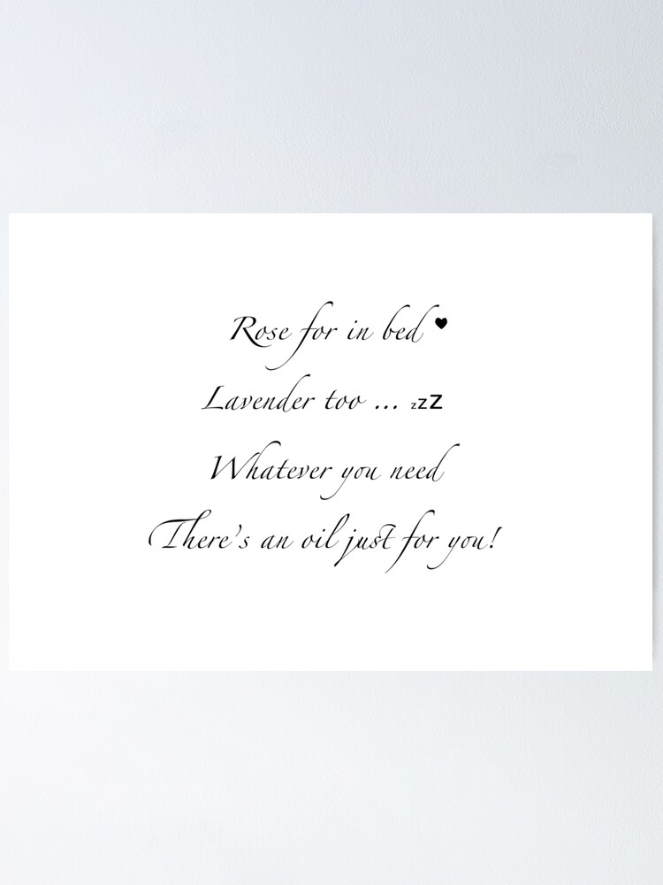 "Oil poem" Poster for Sale by SimplyHealthy | Redbubble