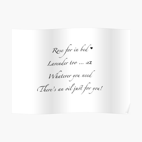 "Oil poem" Poster for Sale by SimplyHealthy | Redbubble