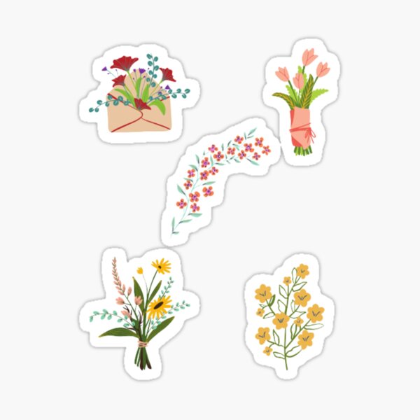 "Cute colorful flowers sticker pack" Sticker for Sale by theamalia ...