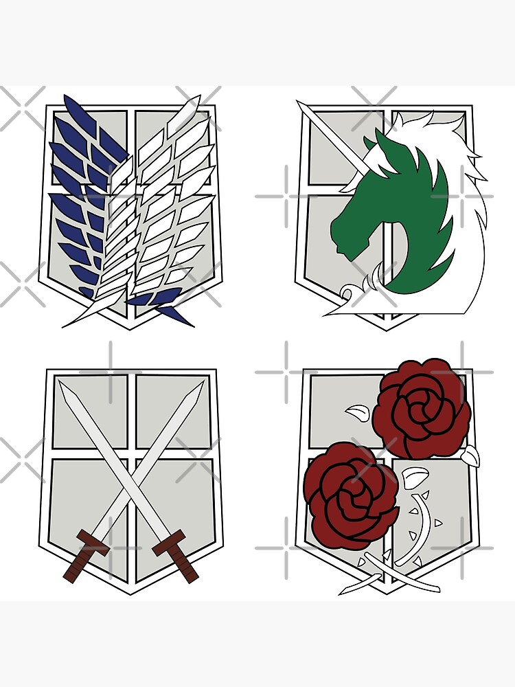 "Attack on Titan Military Regiments Sticker Pack" Canvas Print by ...