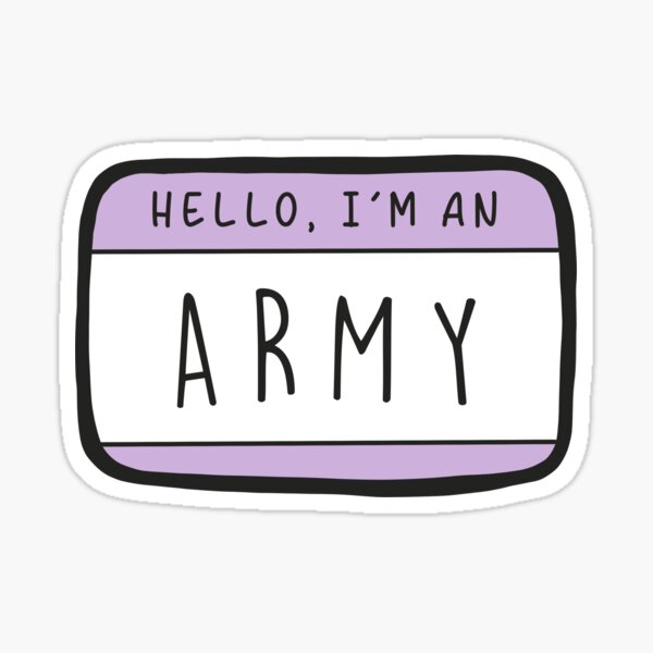 "Hello, Fandom - ARMY" Sticker by afterthreePH | Redbubble