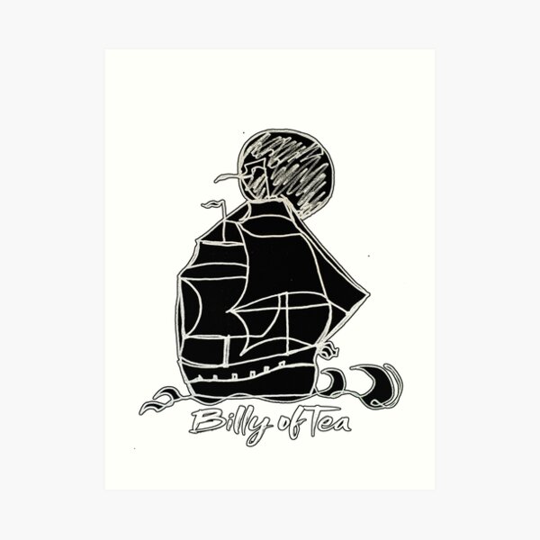 "Wellerman ship Sea shanty Billy of tea line art" Art Print by ...