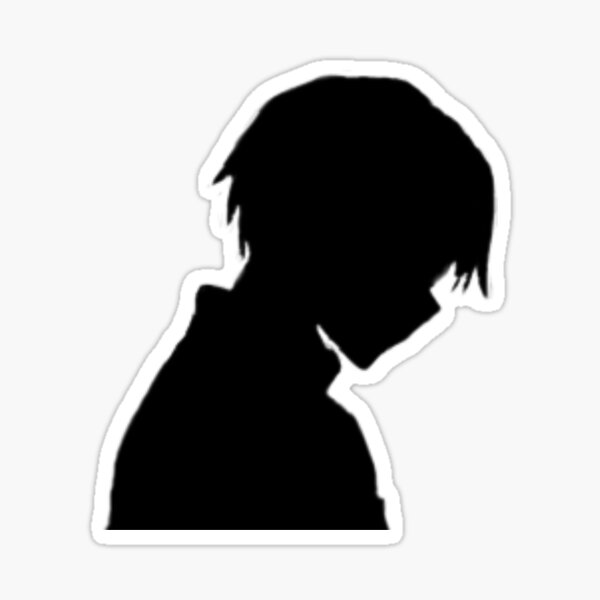 "Emo Anime Boy Black Sticker" Sticker by trulytatum | Redbubble