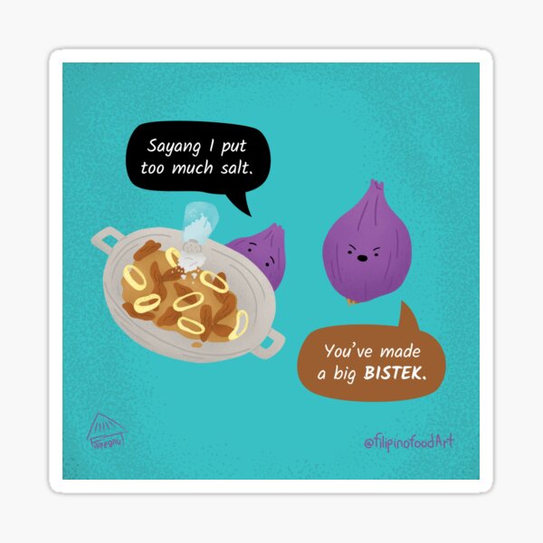 Pegatina «Bistek Filipino Food Pun Joke Comic Art» de Filipeanut ...