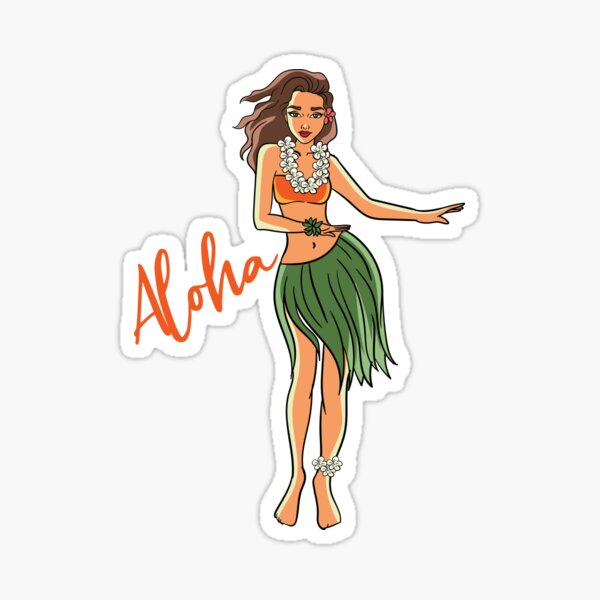 "Hula girl hawaii" Sticker by ElBeDesigns | Redbubble