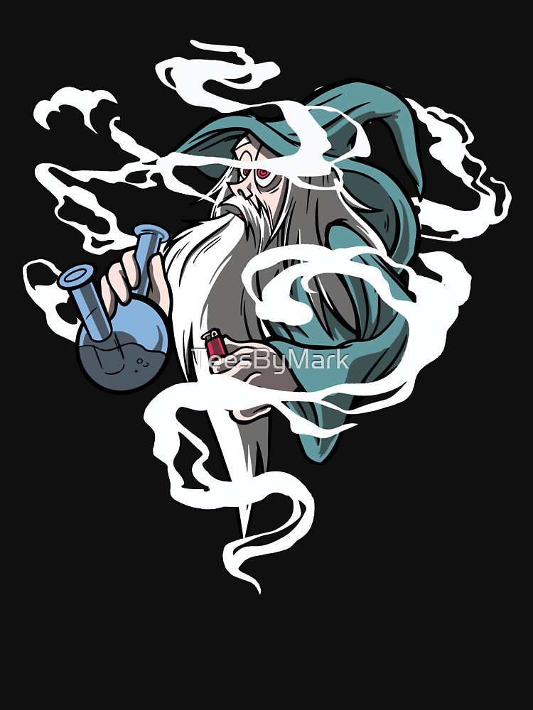 "Funny Cartoon Wizard Smoking Bong" T-shirt for Sale by TeesByMark ...