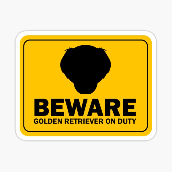 "Golden Retriever Dog on Duty" Sticker by DogsHearted | Redbubble