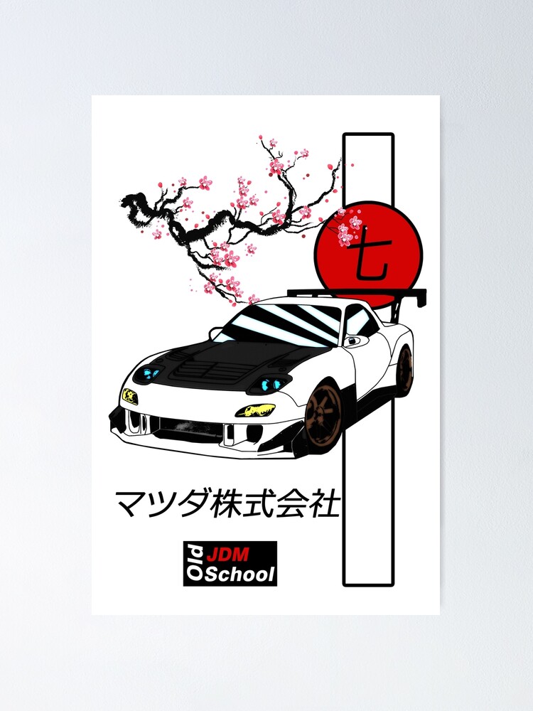 Poster « JDM FD White Red Sun Edition », par oldschooljdm | Redbubble