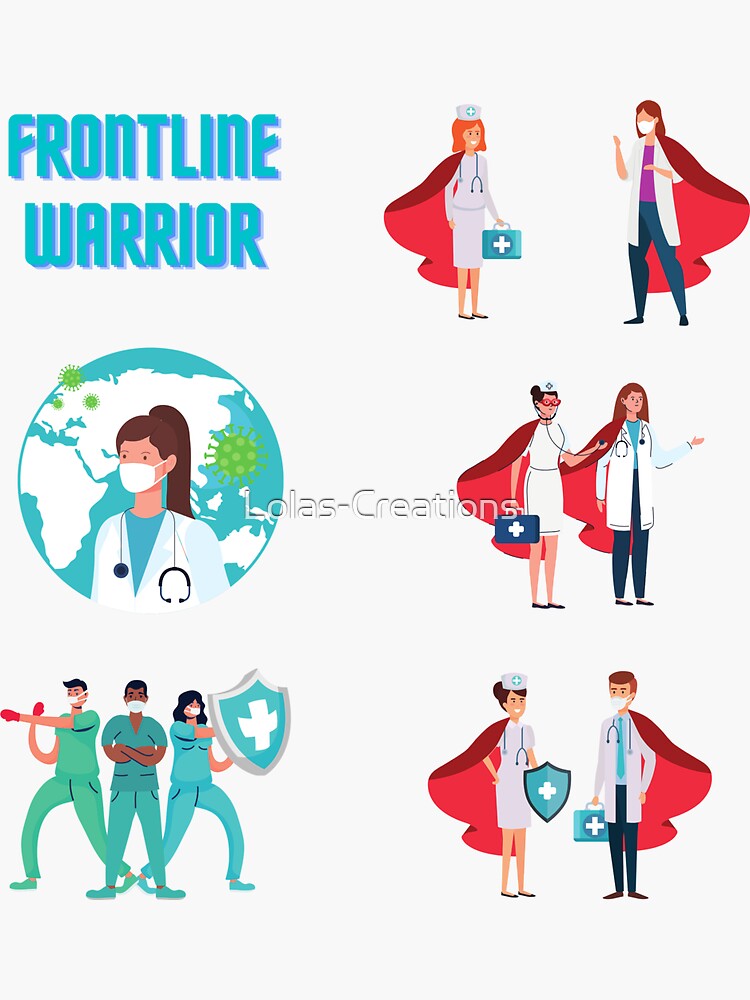 "Frontline Warrior Nurse Medical Sticker Pack" Sticker for Sale by ...