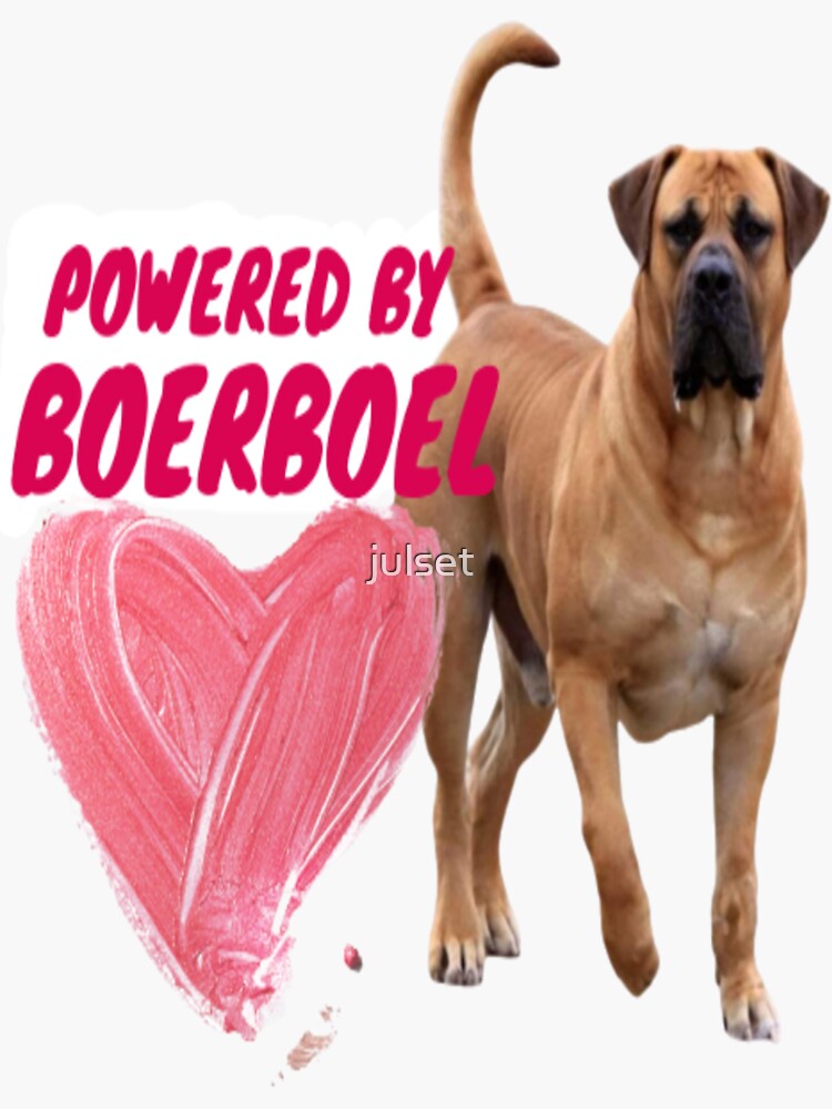 "Powered By Boerboel" Sticker for Sale by julset | Redbubble