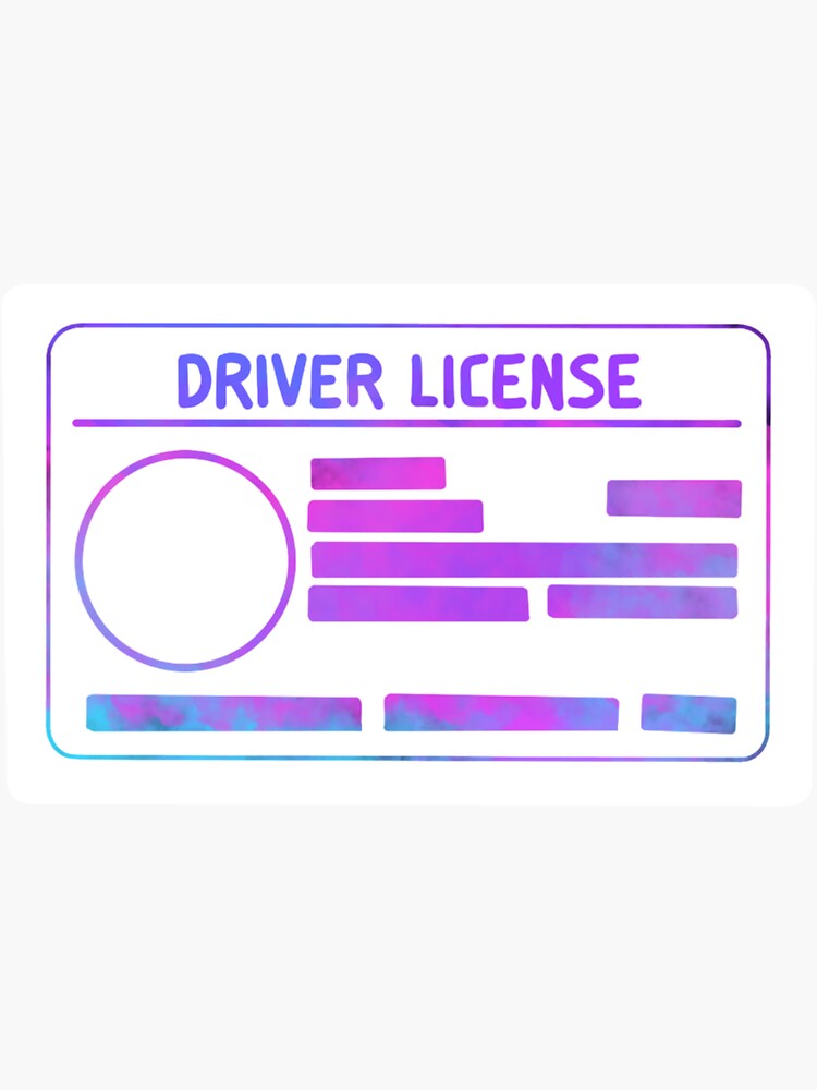 "Driver License " Sticker by artsy-angels | Redbubble