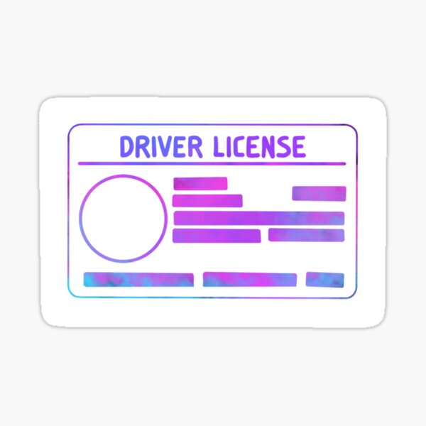 "Driver License " Sticker by artsy-angels | Redbubble