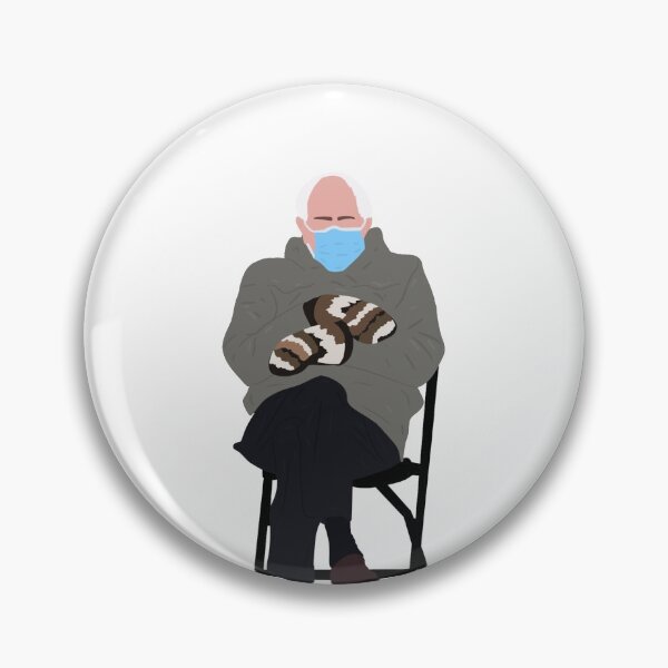 "Inauguration Bernie In Chair Biden 2021 Sitting Meme" Pin for Sale by ...