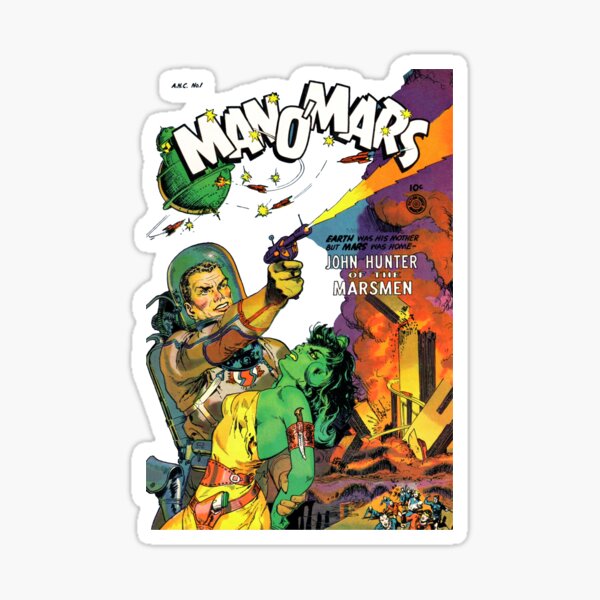 "Classic style retro comic sticker - Man o Mars" Sticker for Sale by ...