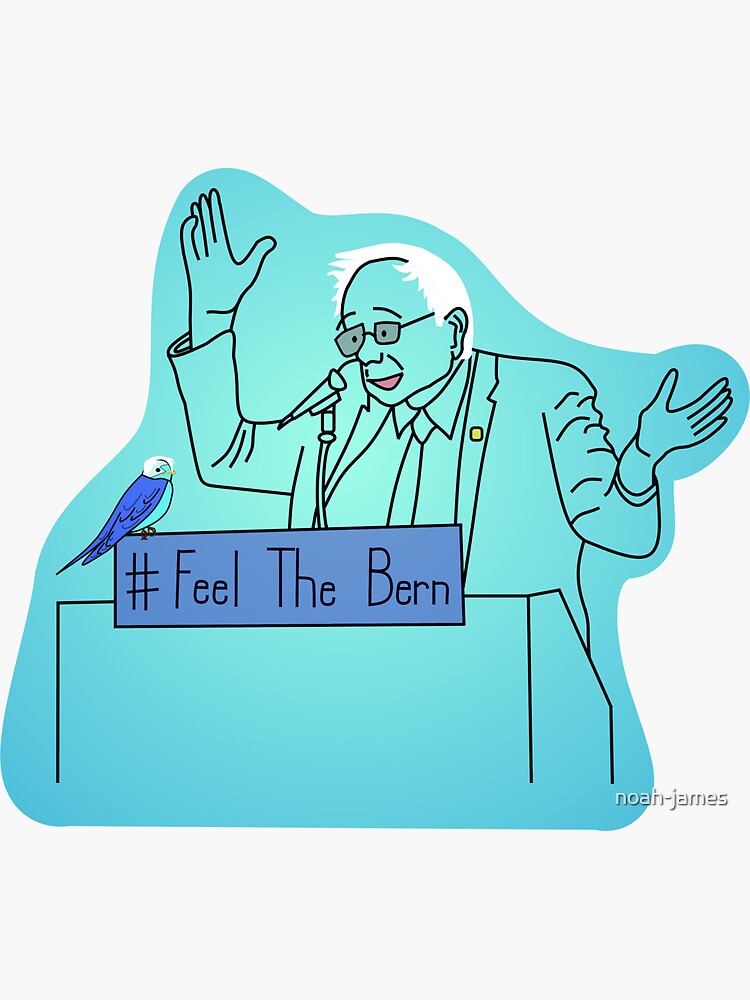 "Bernie Sanders and his Bird" Sticker for Sale by noah-james | Redbubble