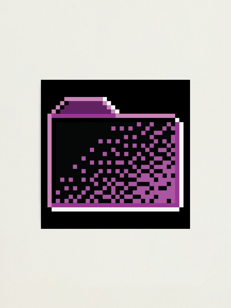 "Pixel Pink Folder Icon" Photographic Print by da-ux-designer | Redbubble