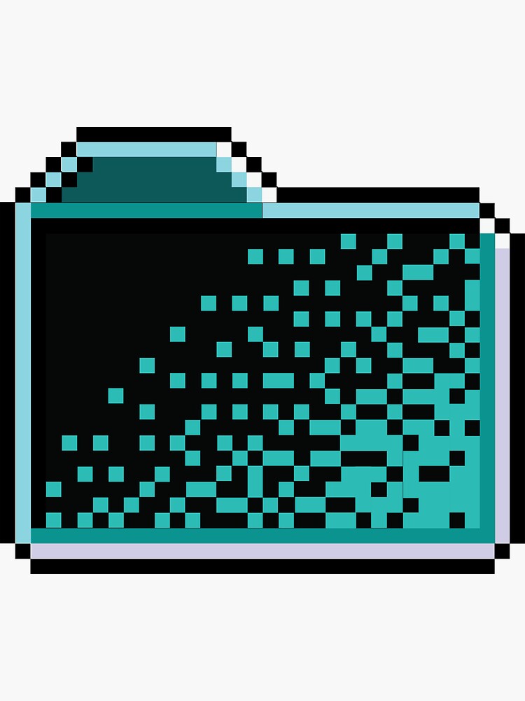 "Pixel Teal Folder Icon" Sticker for Sale by da-ux-designer | Redbubble