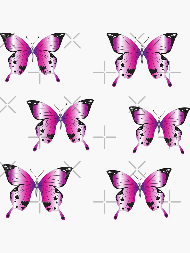 Purple Butterfly Emoji With Black Edging Sticker By SpiritedRogue purple-butterfly-emoji-with-black-edging-sticker-by-spiritedrogue