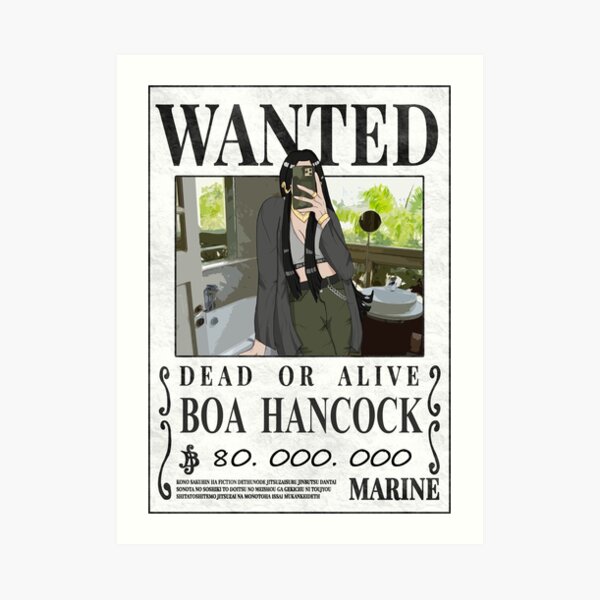 "Boa Hancock One Piece Lifestyle Wanted poster v2 " Art Print by ...