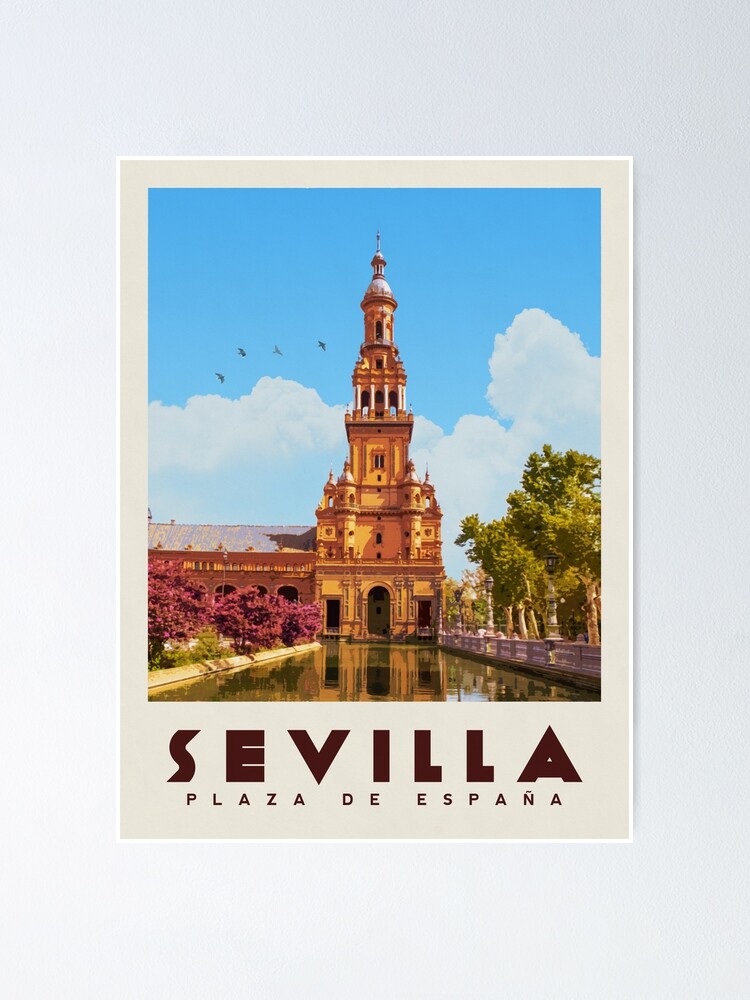 "Sevilla Travel Poster • Seville Plaza de Espana Print • Sevilla Spain ...
