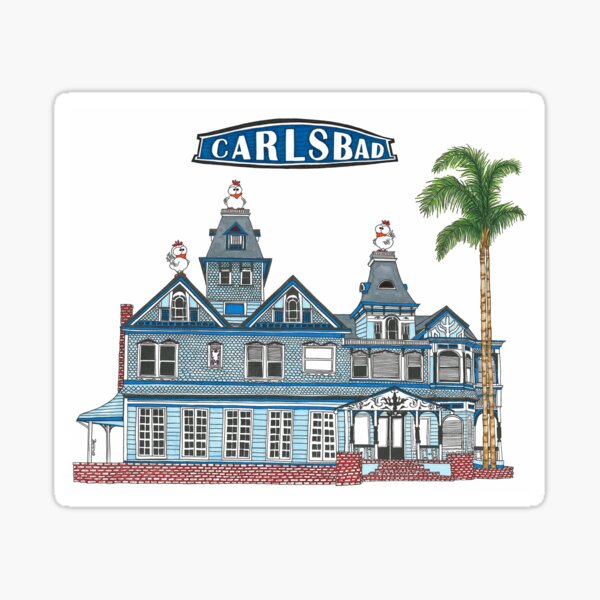 "Beach City Carlsbad Historic Twin Inns" Sticker by Belknap | Redbubble