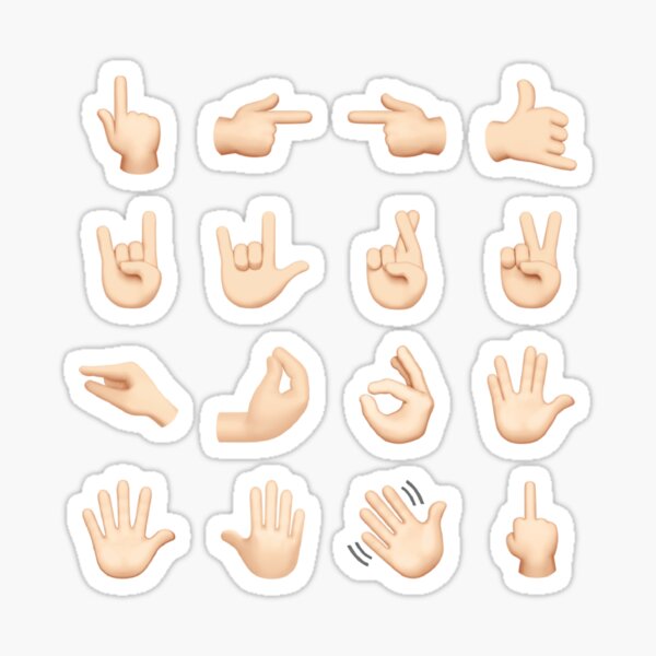 "Hands Emojis pack" Sticker for Sale by graphicnology | Redbubble