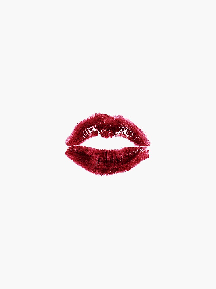 "Red lipstick kiss" Sticker for Sale by lolo-cast | Redbubble