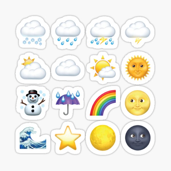 "Weather Emojis pack" Sticker for Sale by graphicnology | Redbubble