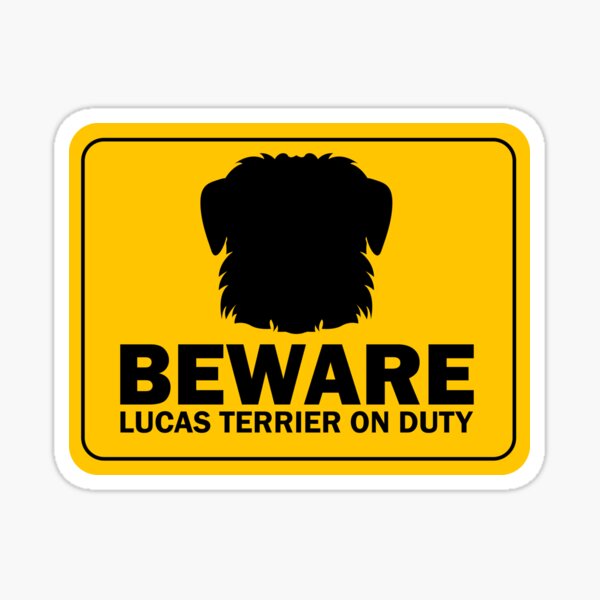 "Lucas Terrier Dog on Duty" Sticker by DogsHearted | Redbubble