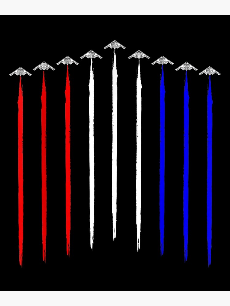 "B 2 Bomber Squadron Contrails American Flag Stealth B2" Poster for ...
