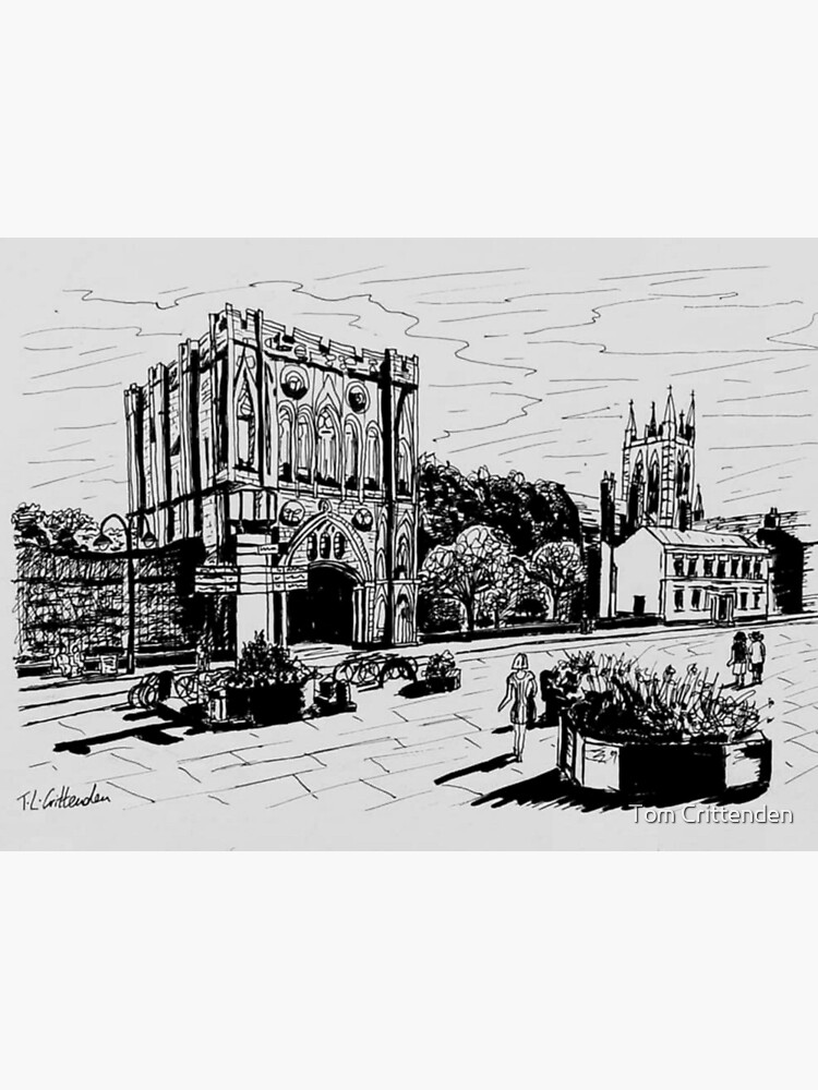 "Bury St Edmunds Abbey Gate Ink Sketch" Art Print for Sale by ...