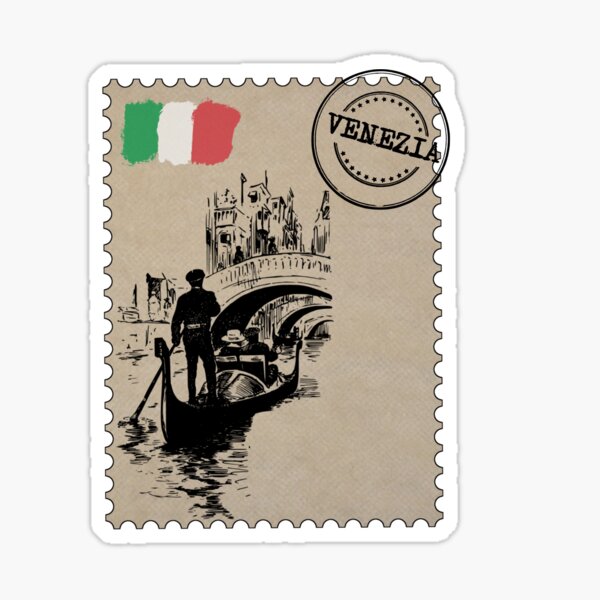 "Venezia Italy Postage Stamp" Sticker for Sale by Gina-Driada | Redbubble