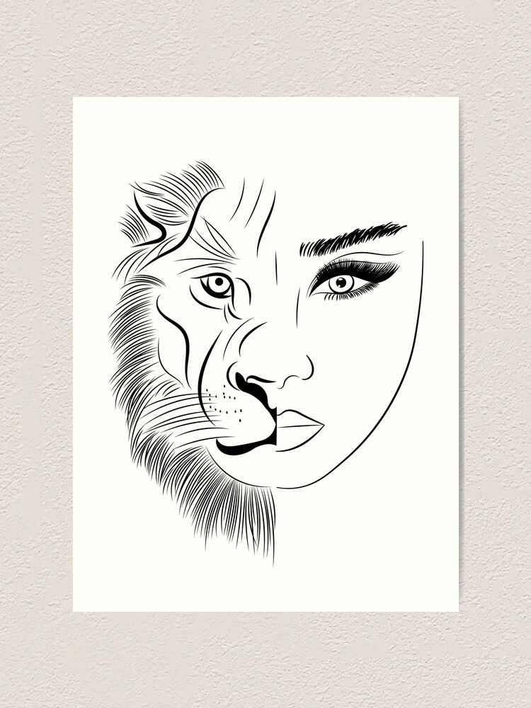 Lion And Woman Drawing