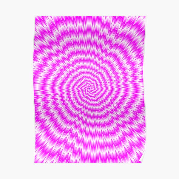 "Dizzy Spiral in Pink and White" Poster by EyeBogglers | Redbubble