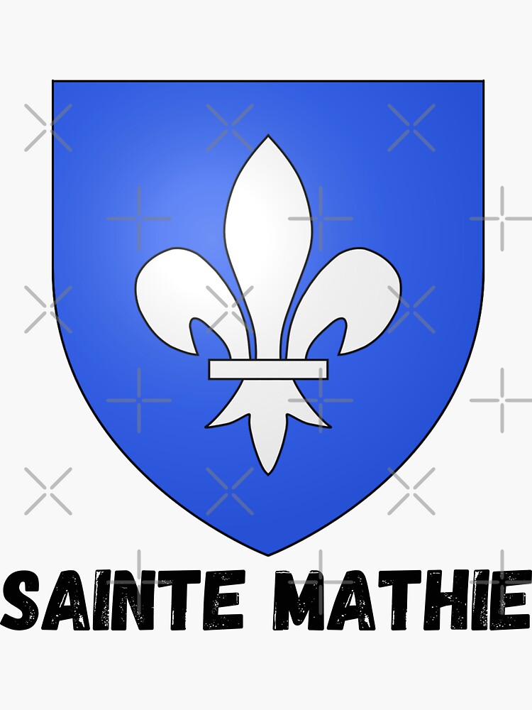 "Saint Mary Sainte Mathie coat of arms flag" Sticker for Sale by ...