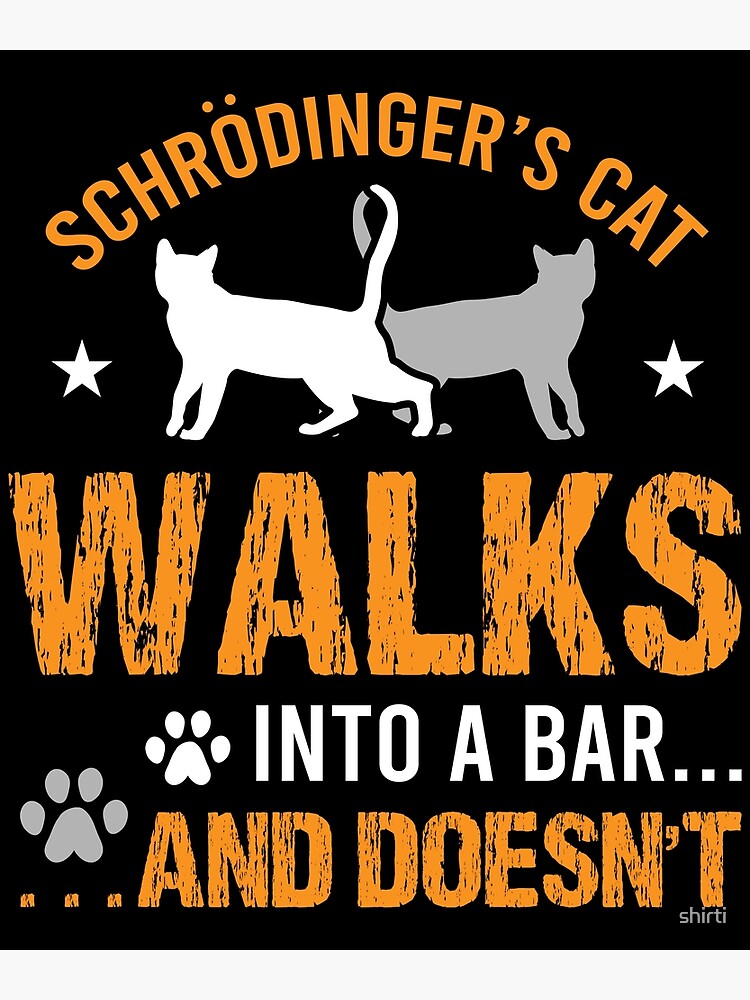 Lámina metálica «El gato de Schrödinger va a un bar y no lo hace. Garras de mascota Katzemeow ...