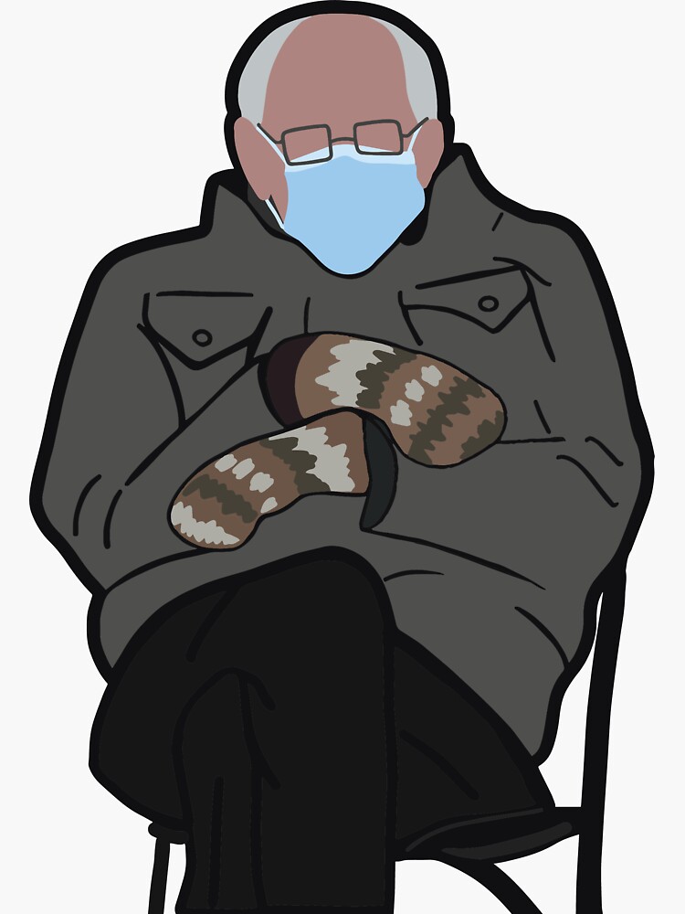 "Bernie Mittens Meme Drawing" Sticker for Sale by GeminiCrafting ...