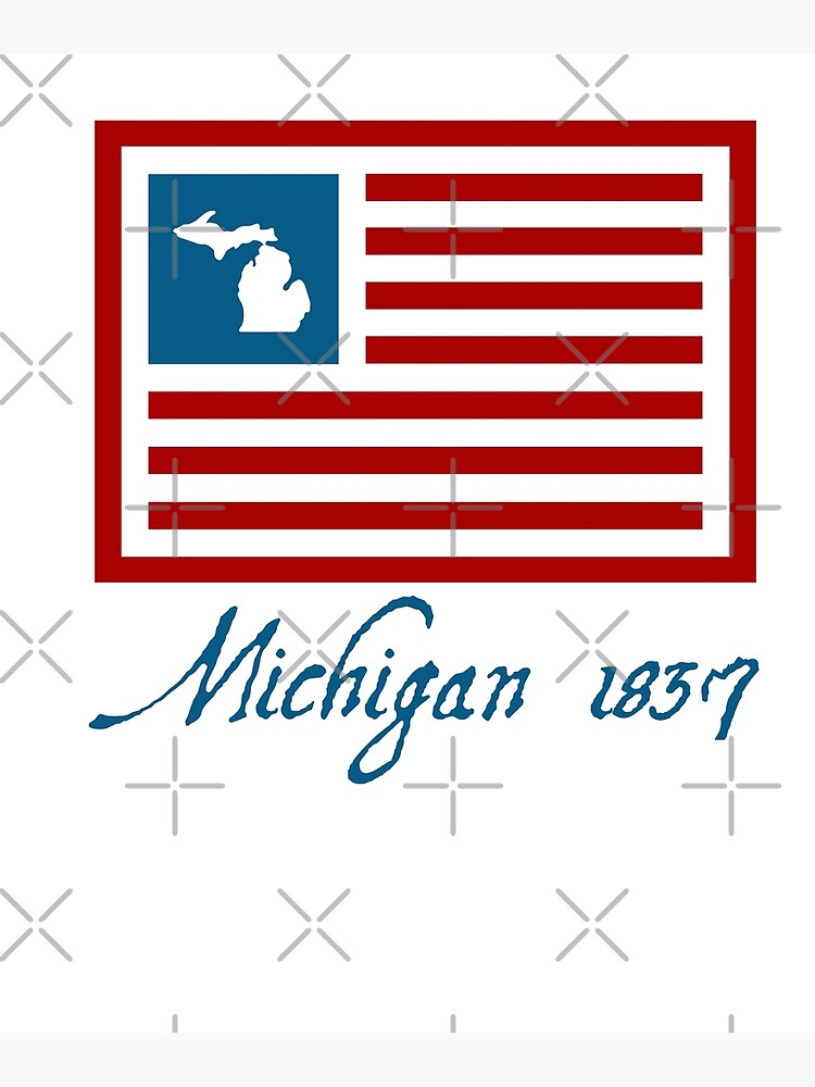 "American Flag Michigan Founded 1857" Poster for Sale by screaminggoat ...