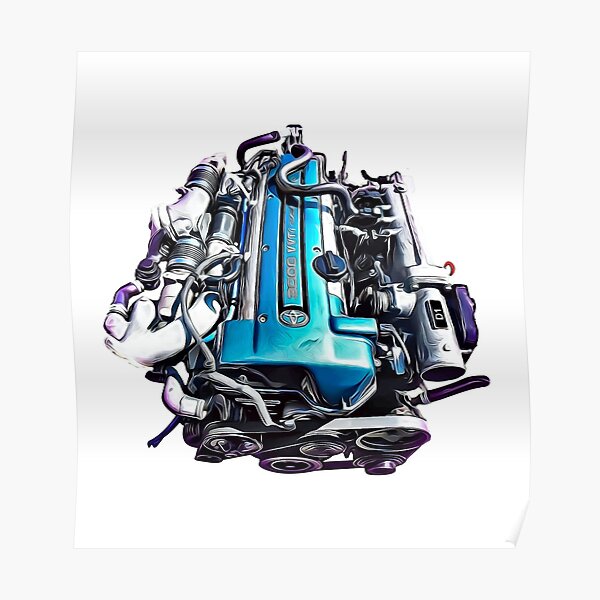 "The jdm 2JZ motor" Poster by gasautos | Redbubble
