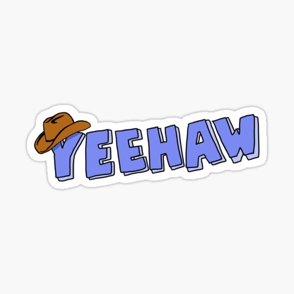 "Yeehaw cowboy hat" Sticker for Sale by akachayy | Redbubble
