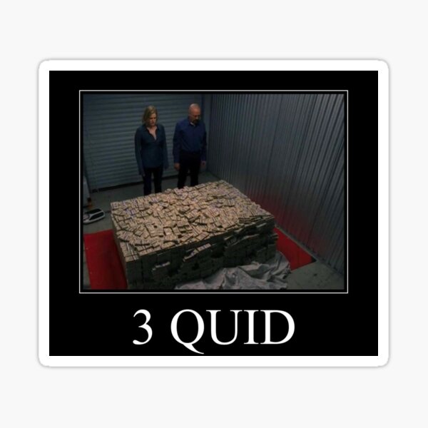"3 Quid" Sticker for Sale by StarlordsStuff | Redbubble