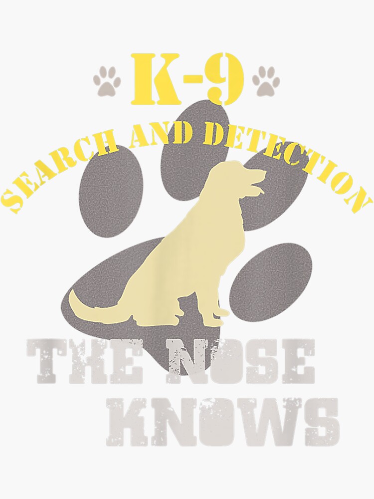 "K9 Detection Dog Golden Retriever Sniffer Tracking Security" Sticker ...