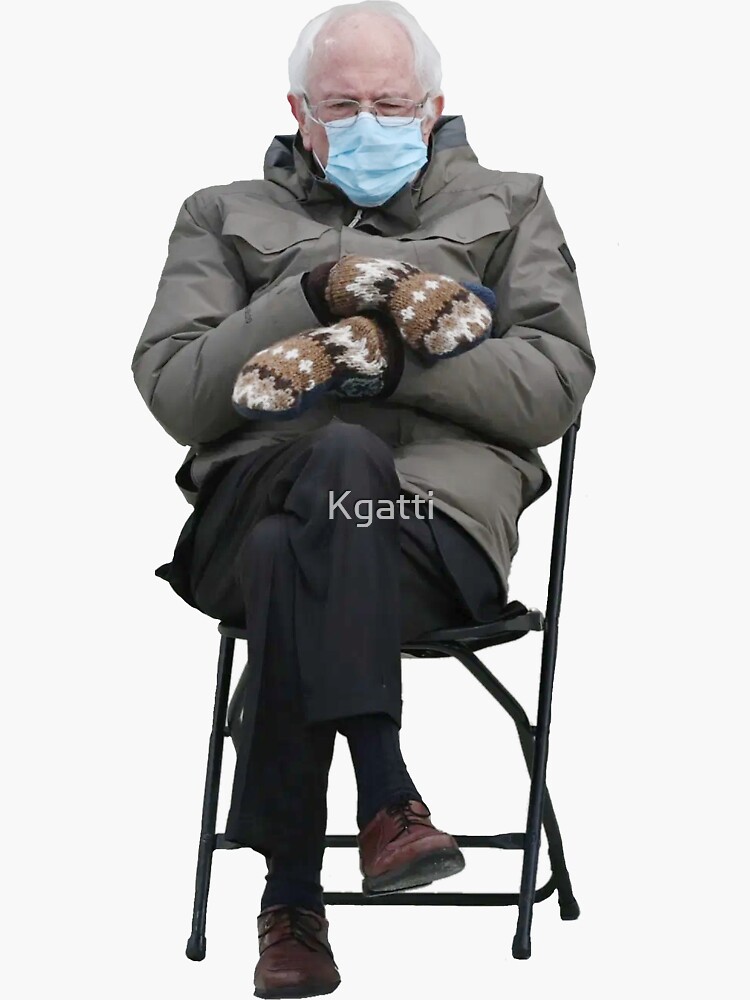 "Bernie Sanders Mitten Meme" Sticker by Kgatti | Redbubble