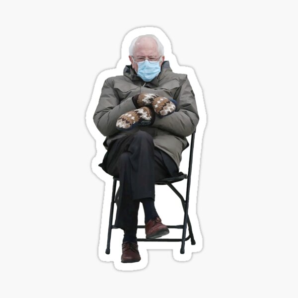 "Bernie Sanders Mitten Meme" Sticker by Kgatti | Redbubble