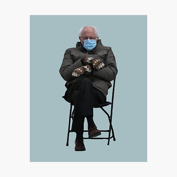 "Bernie Sitting Meme" Photographic Print by thebcarts | Redbubble