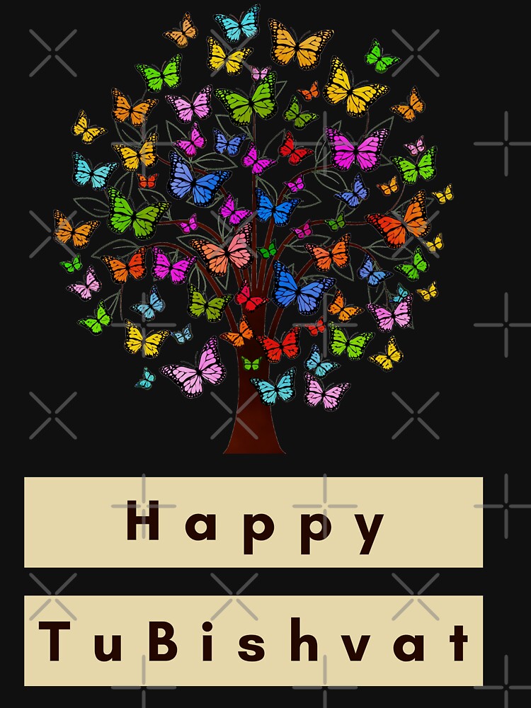 "Happy Tu Bishvat/Tu B'Shevat Day - Black " Essential T-Shirt for Sale ...